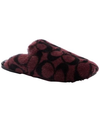 COACH Women's Signature Shearling Slippers - Macy's