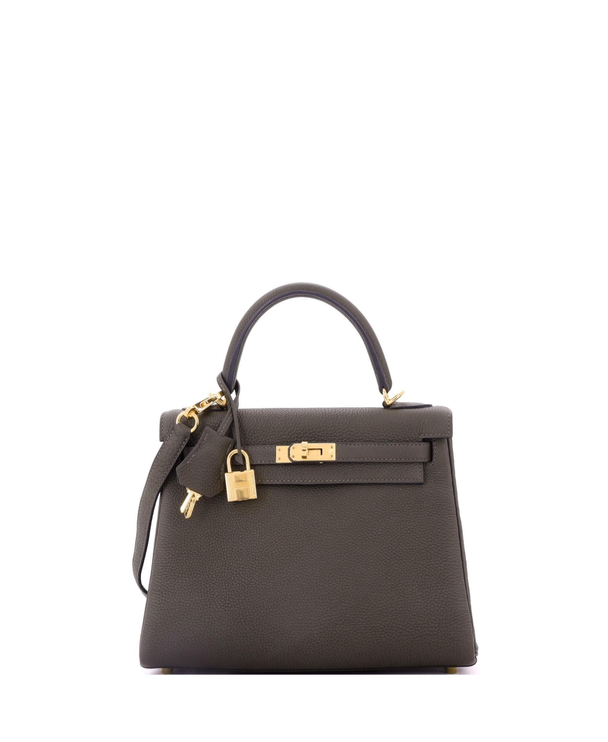 Click here for Pre-Owned HERMES Kelly 25 Handbag Green Togo with... prices