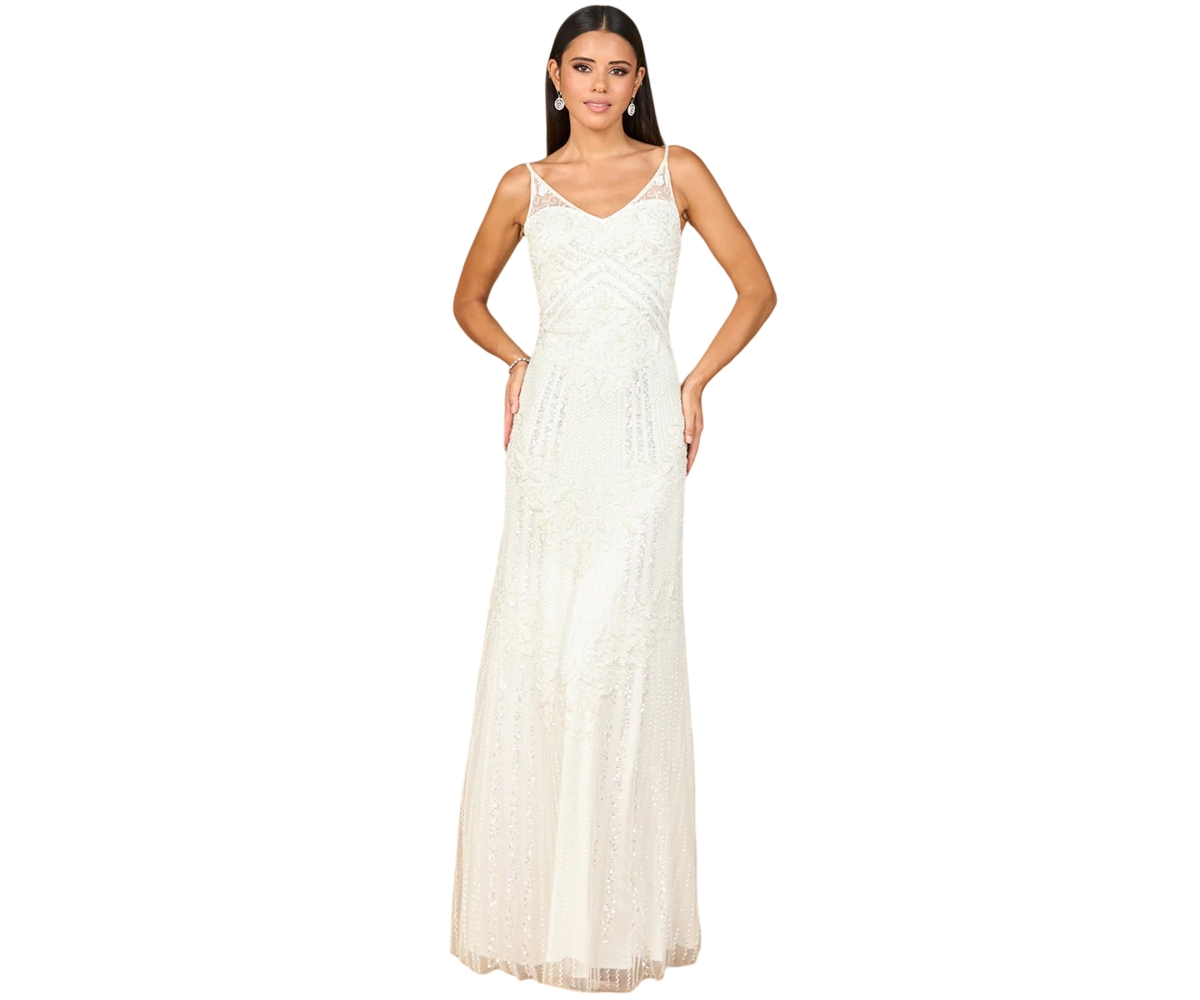 Click here for Lara Womens Beaded Gown with Cowl Back - Ivory prices