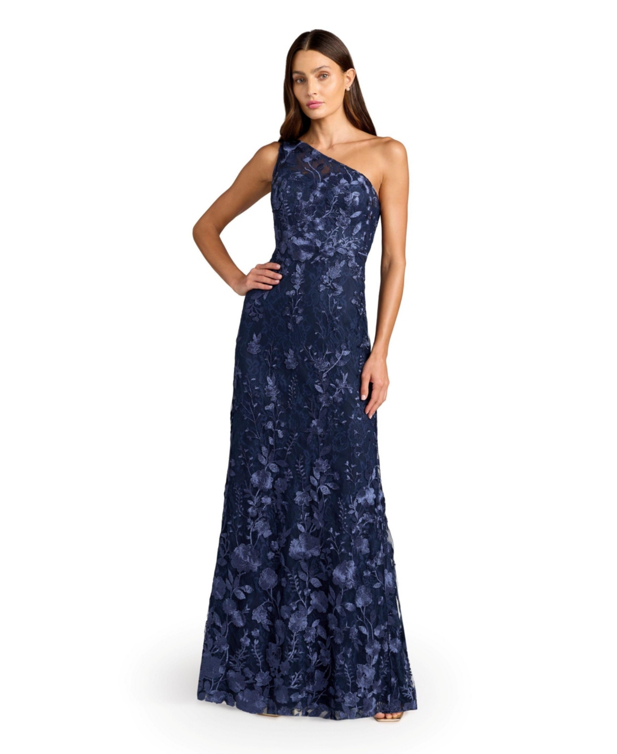 Click here for Mac Duggal Womens One Shoulder Lace Embroidered Go... prices