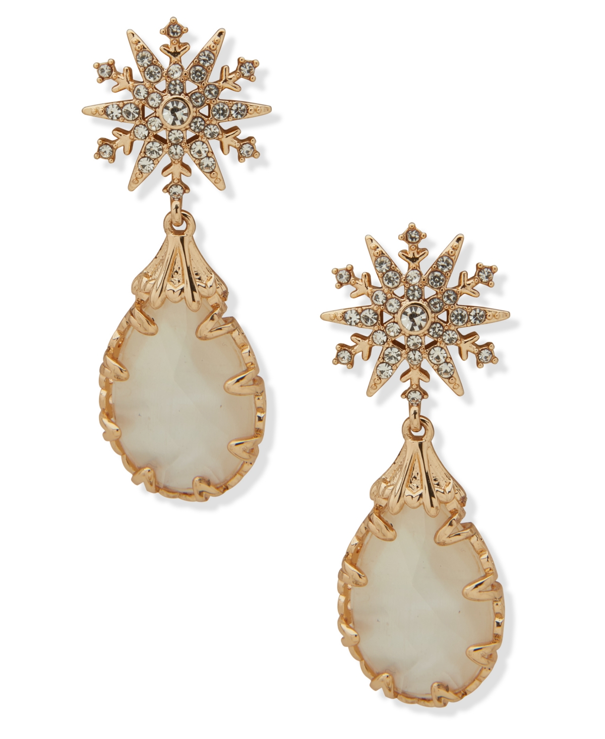 Click here for lonna & lilly Gold-Tone Snowflake Post Drop Earrin... prices