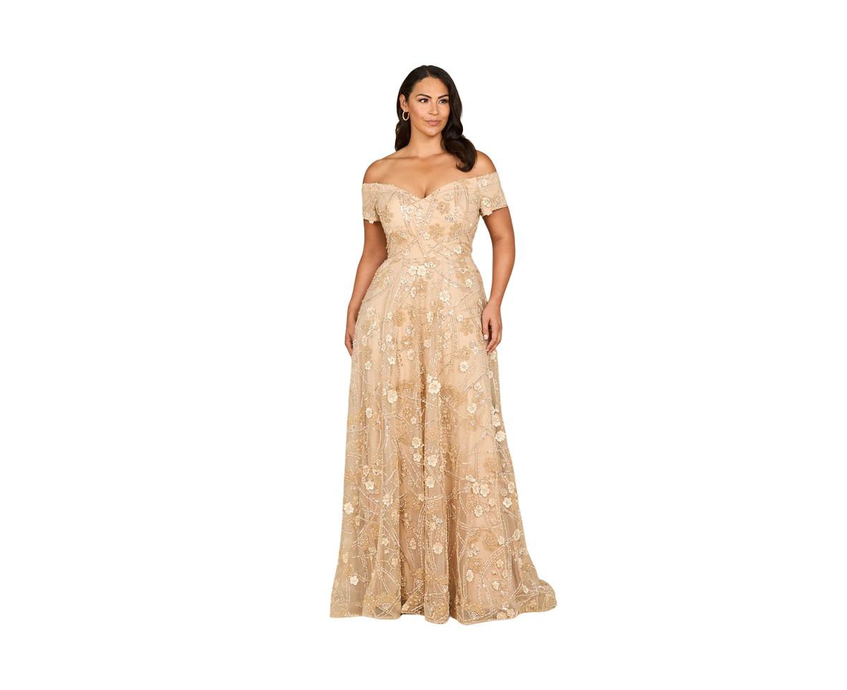 Click here for Lara Womens Off Shoulder A-Line Floral Gown - Taup... prices