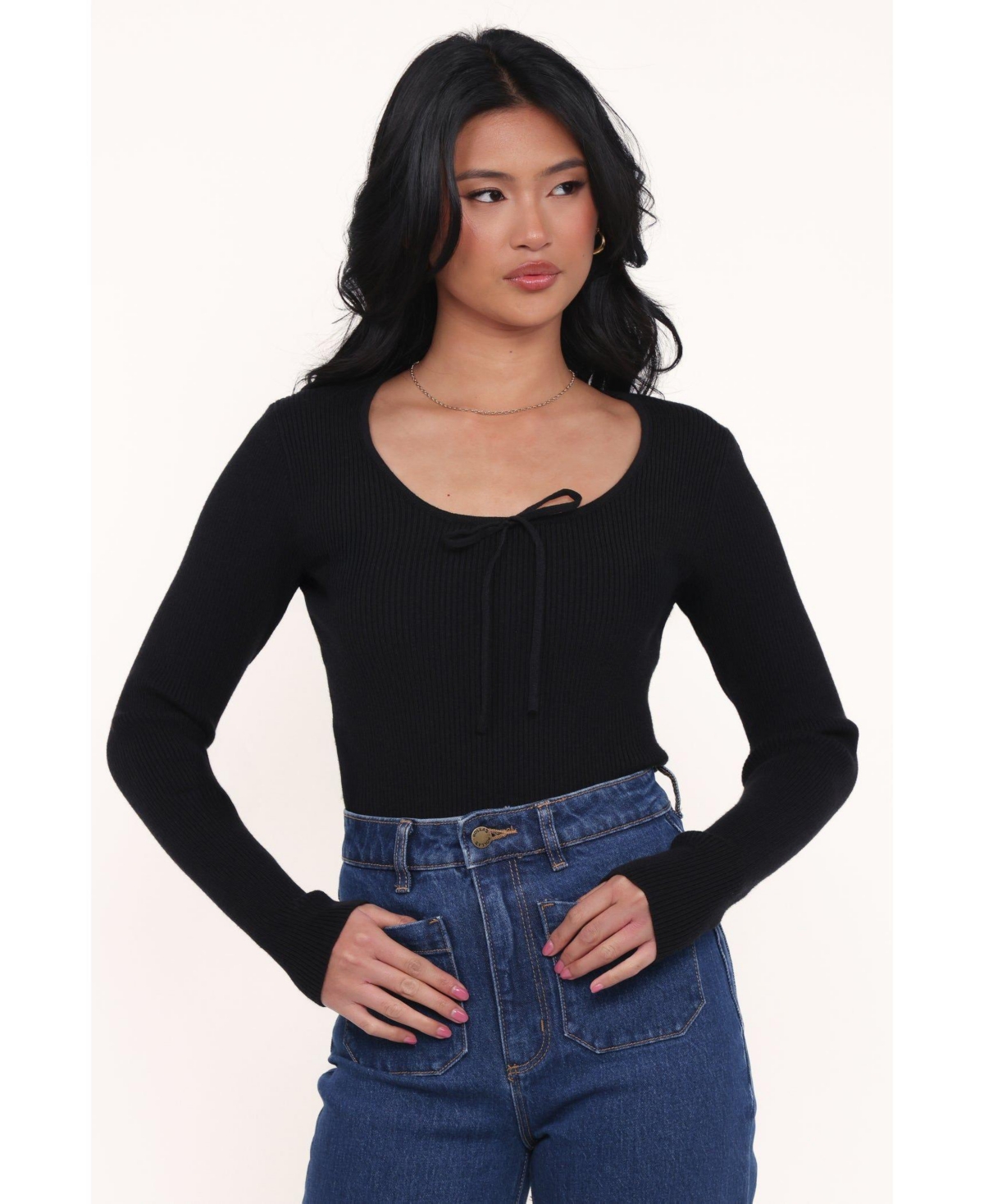 Click here for Petal and Pup Womens Cooper Knit Top - Black prices