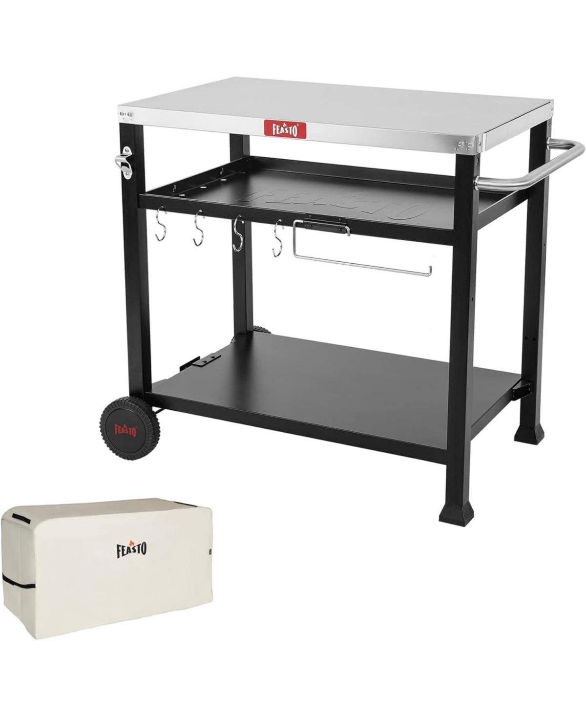 Click here for Three Shelf Movable Food Prep and Work Cart Table... prices