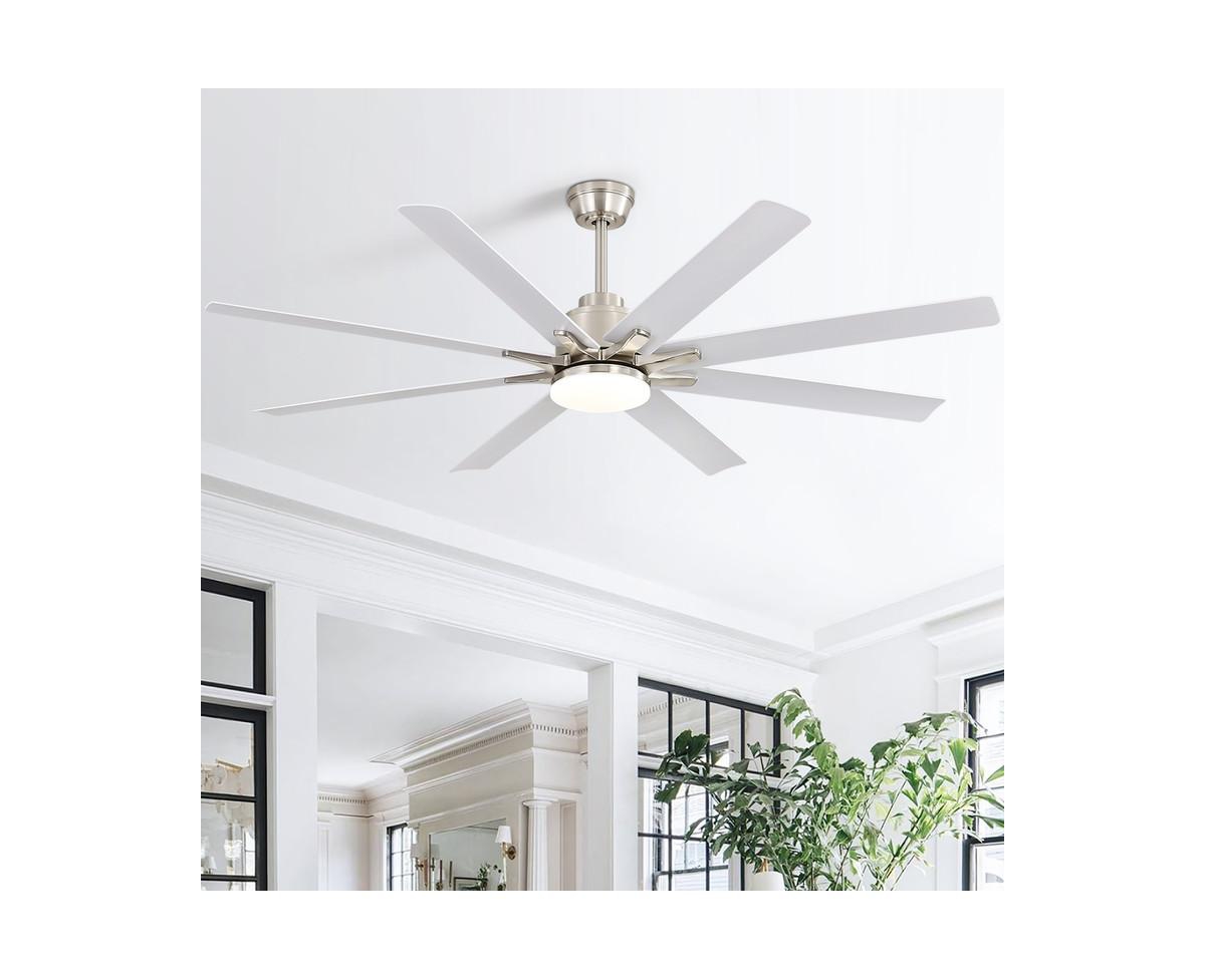 Click here for 66-inch Modern Sand Nickel 8-blade Ceiling Fan wit... prices