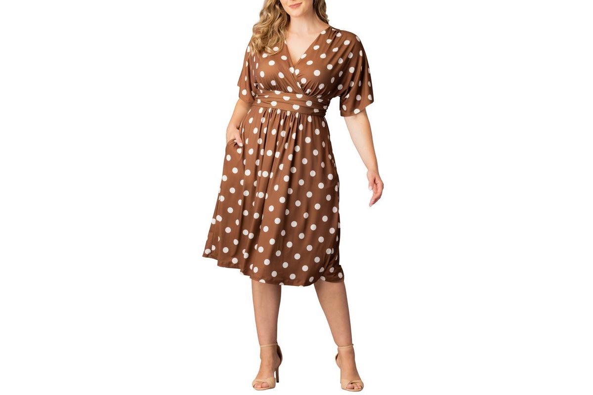 Click here for Kiyonna Womens Plus Size Gia A-Line Midi Dress wit... prices
