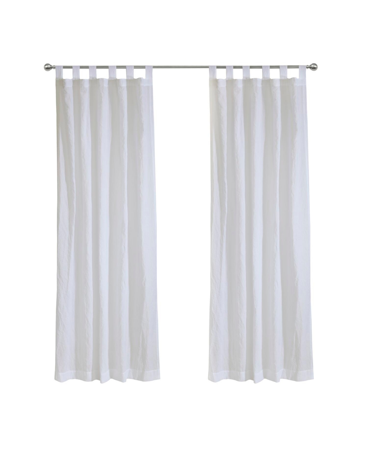 Habitat 85 Polyester 15 Cotton Crushed Sheer Tab Crinkle Textured Solid Curtain Panel 52" x 84" White - White