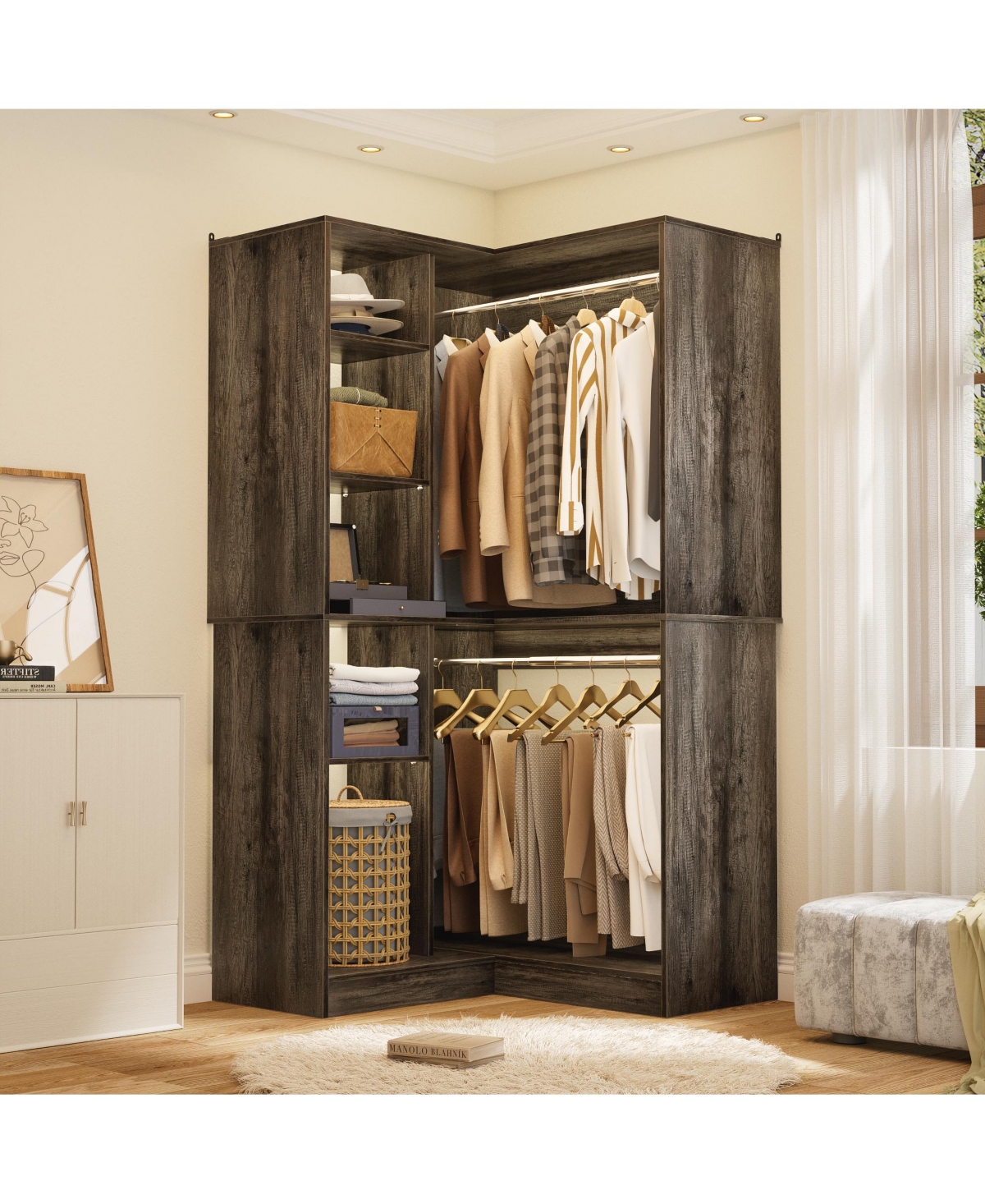 Click here for Aheaplus Freestanding Corner Closet System  36 Cor... prices