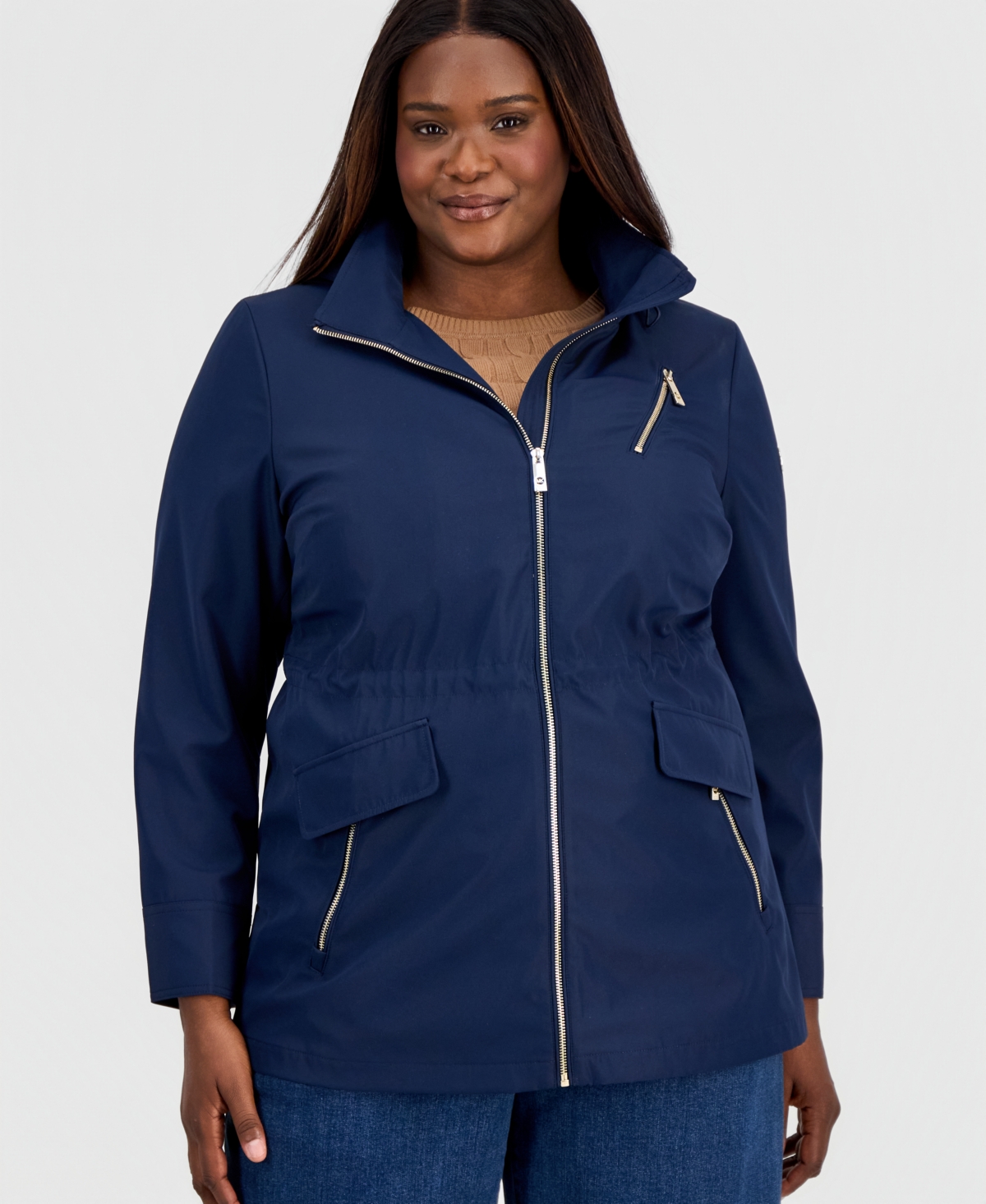 Click here for Michael Michael Kors Plus Size Zip-Front Hooded An... prices