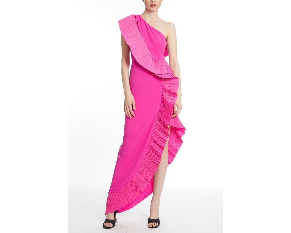 Click here for ONE33 Social Womens The Mercer Fuchsia Pleated Ruf... prices