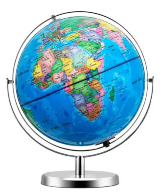 SUGIFT 13-Inch Illuminated World Globe with Stand LED Light, Dual-Axis ...