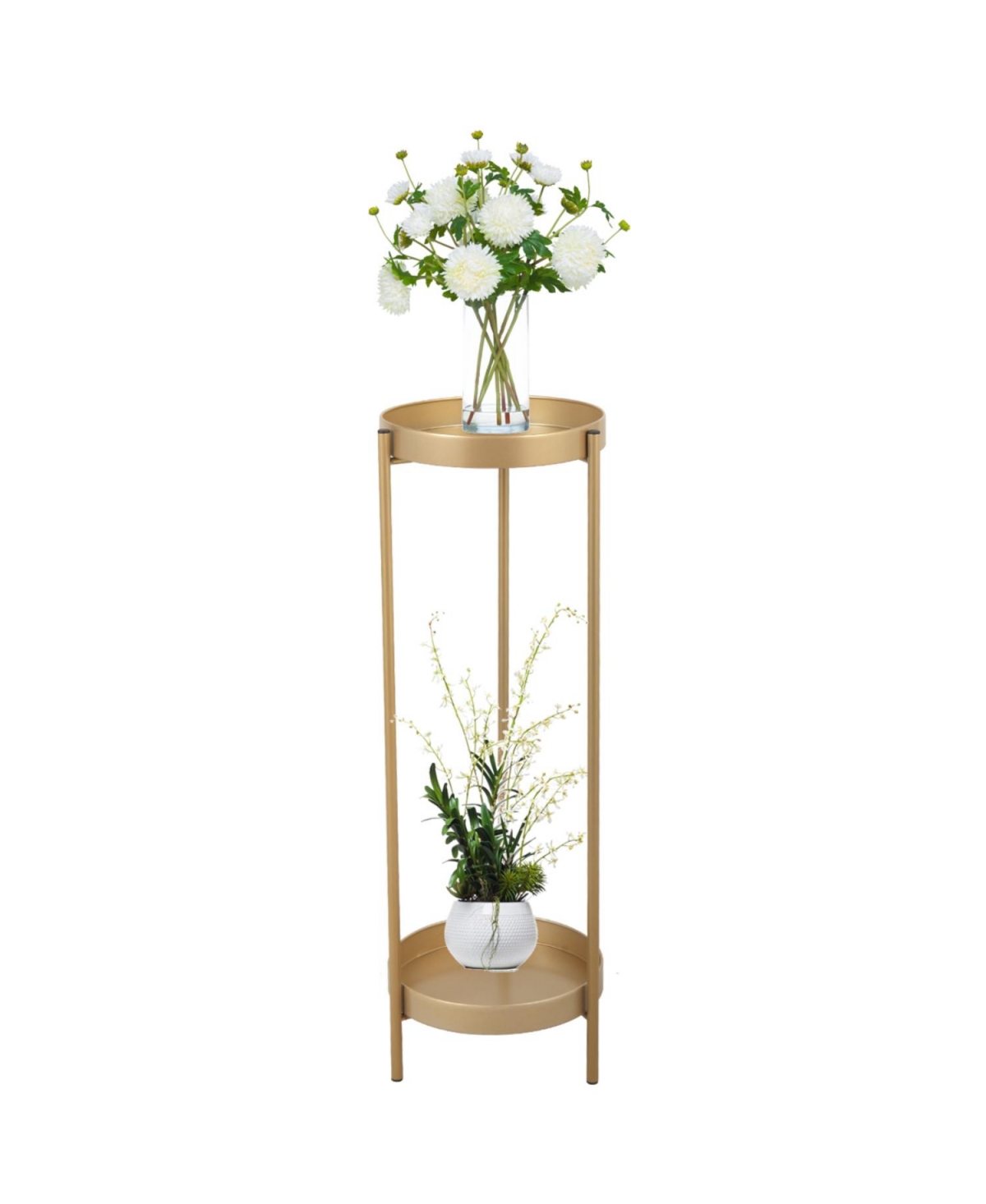 Click here for Elegant Golden Foldable 2-Tier Plant Stand for Ind... prices