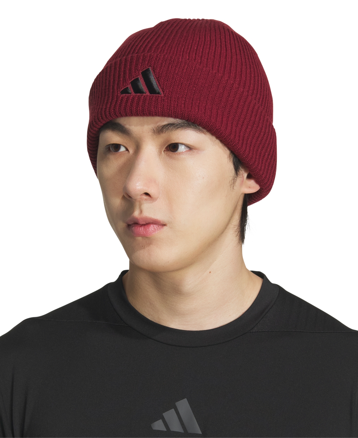 adidas Mens Team Issue 2 Embroidered Beanie - Dark Red