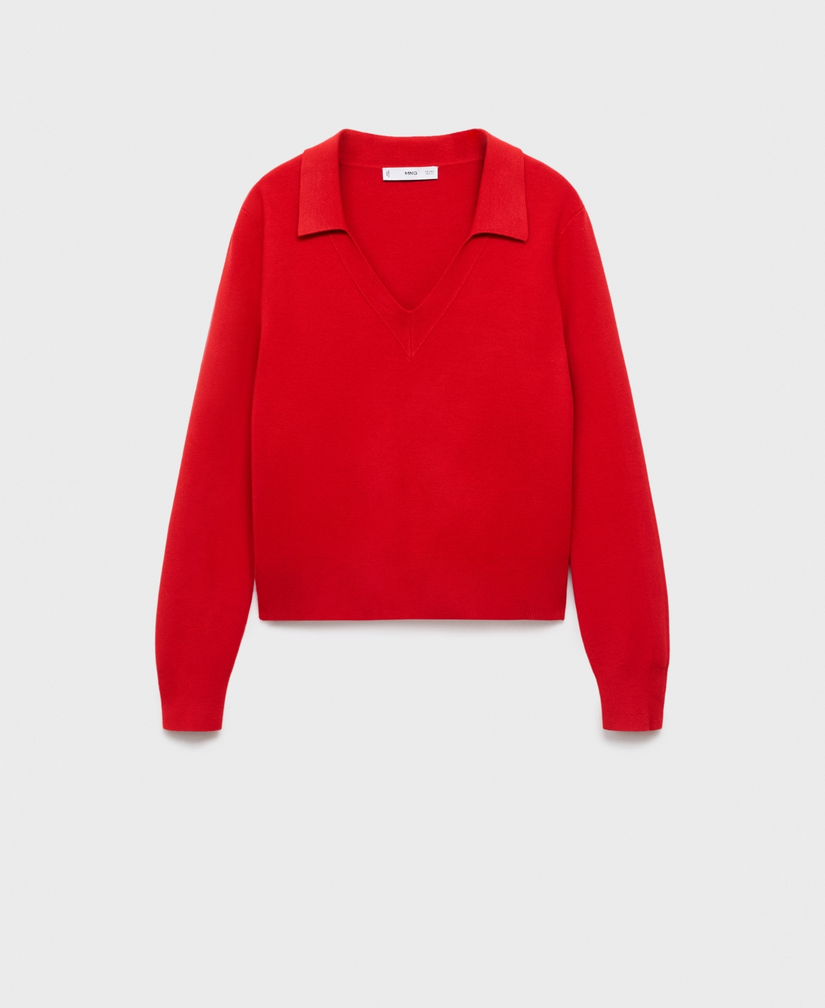 Click here for Mango Womens Fine-Knit V-Neck Sweater - Red prices