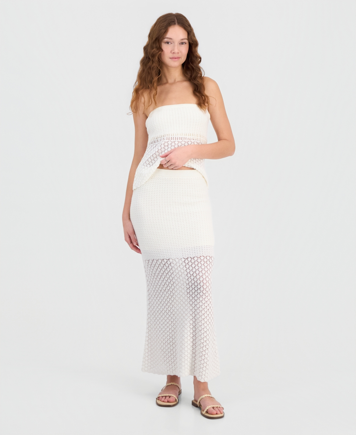 Click here for Hooked Up by Iot Juniors Pull-On Crochet Maxi Skir... prices