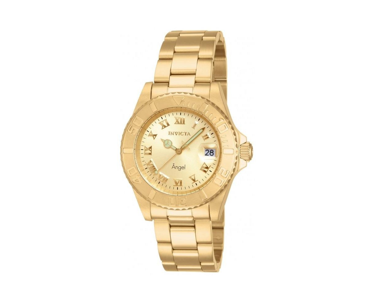 Click here for Invicta Womens Angel Quartz 3 Hand Gold Dial Stain... prices