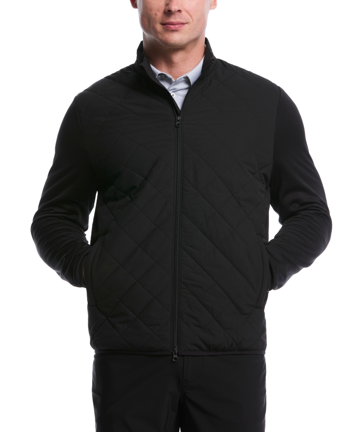 Click here for Pga Tour Mens Full-Zip Long-Sleeve Jacket - Caviar prices