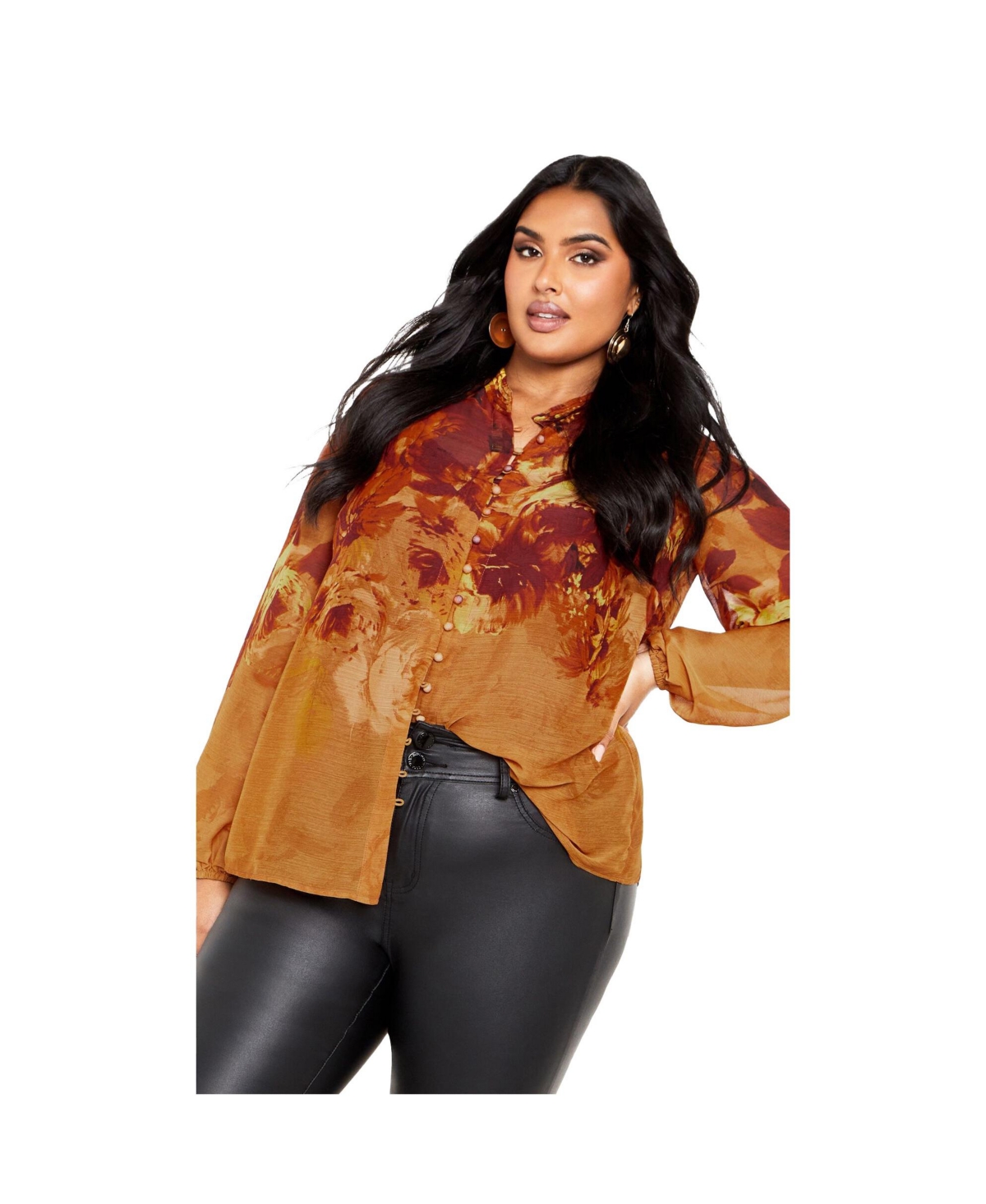 Click here for Avenue Womens Iris Placement Shirt - Bronze bloom prices