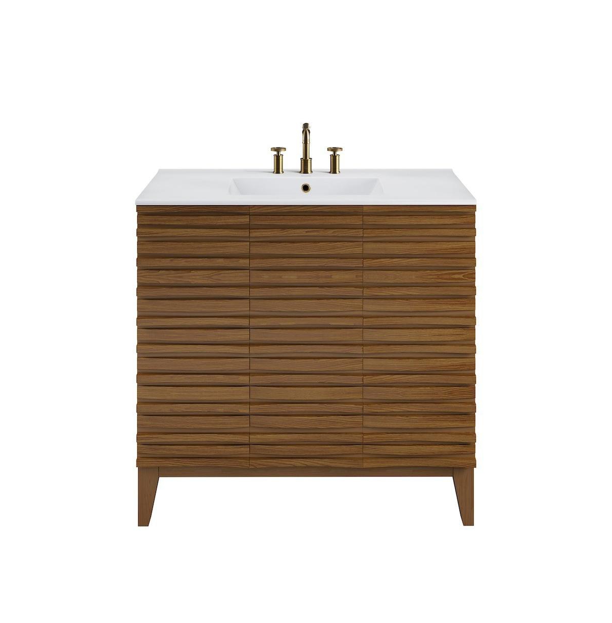 Click here for Swiss Madison Cascade 36 in. Brown oak Bathroom Va... prices