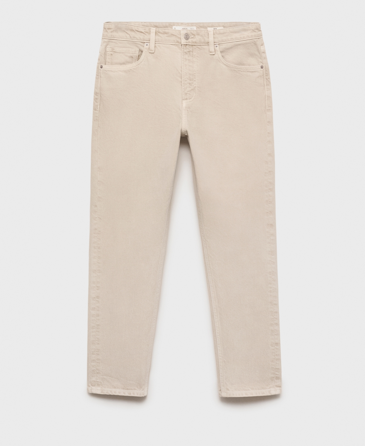 Click here for Mango Mens Ben Tapered Fit Jeans - Sand prices