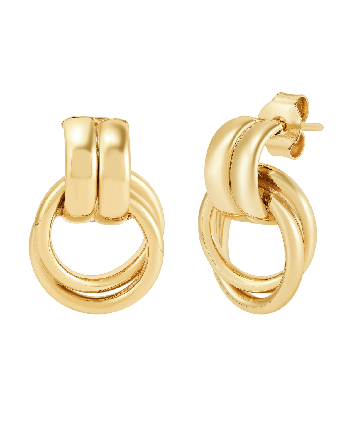 Click here for Macys Polished Doorknocker Stud Drop Earrings in 1... prices