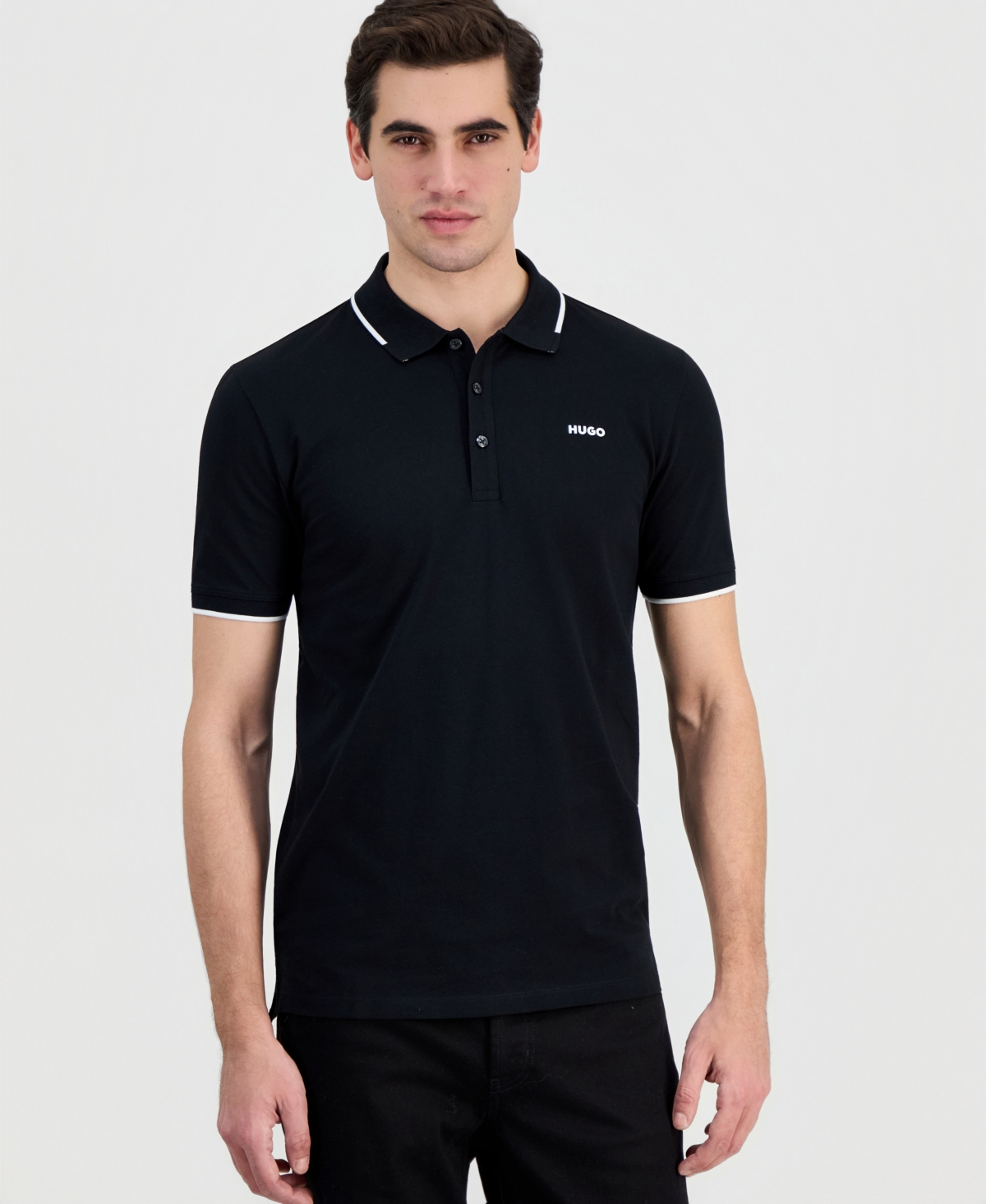 Click here for Hugo Boss Mens Dinoso Contrast-Tip Polo Shirt - BL... prices