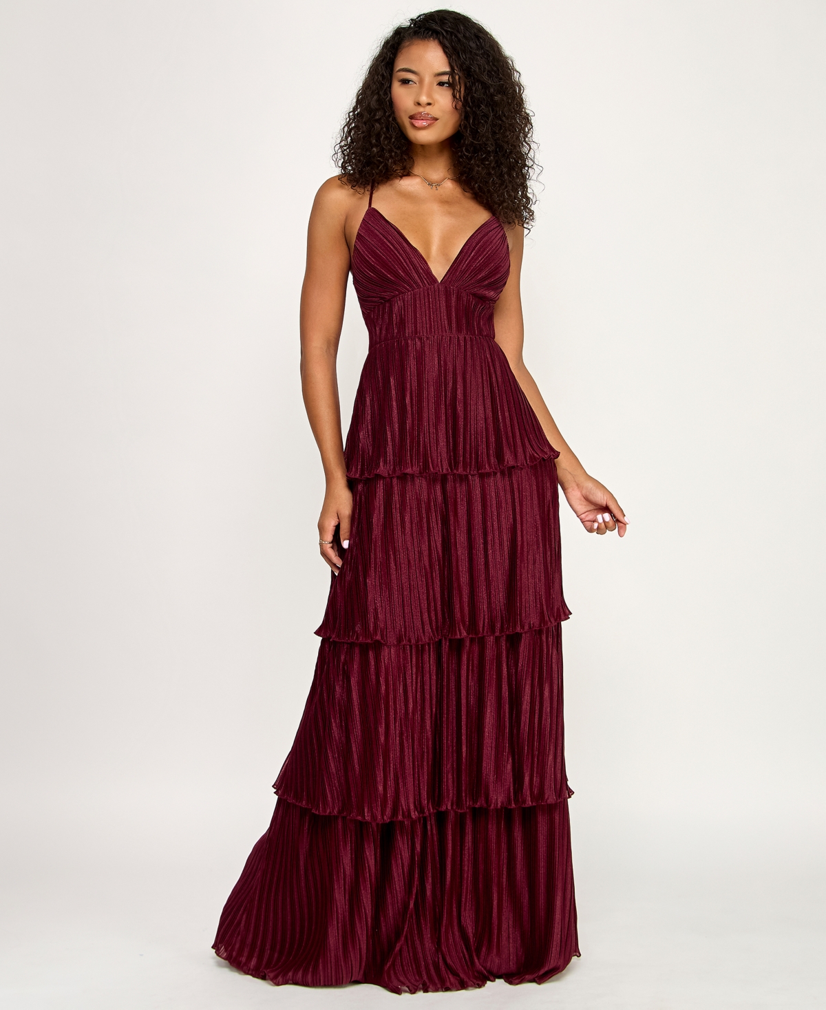 Click here for Emerald Sundae Juniors V-Neck Ruffle-Tiered Sleeve... prices