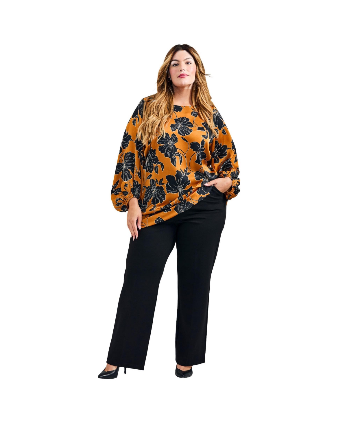 Click here for Avenue Womens Bella Satin Tunic - Golden hour prices