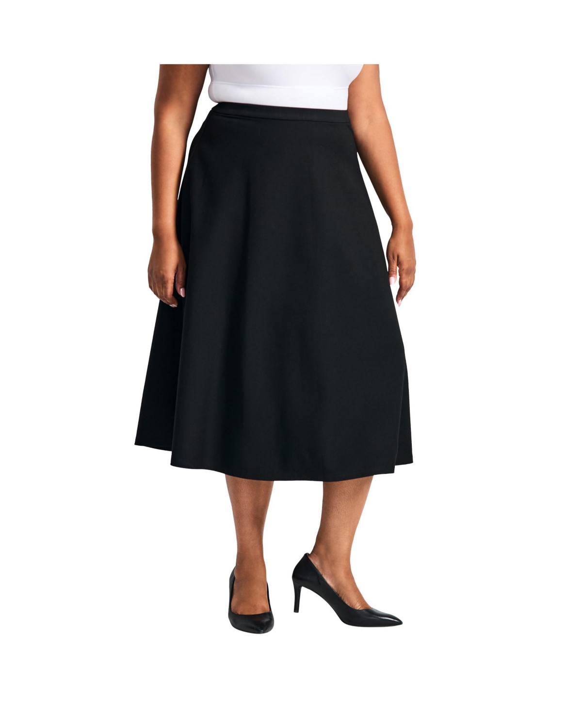Click here for Avenue Womens Jada Ponte Swing Skirt - Black prices