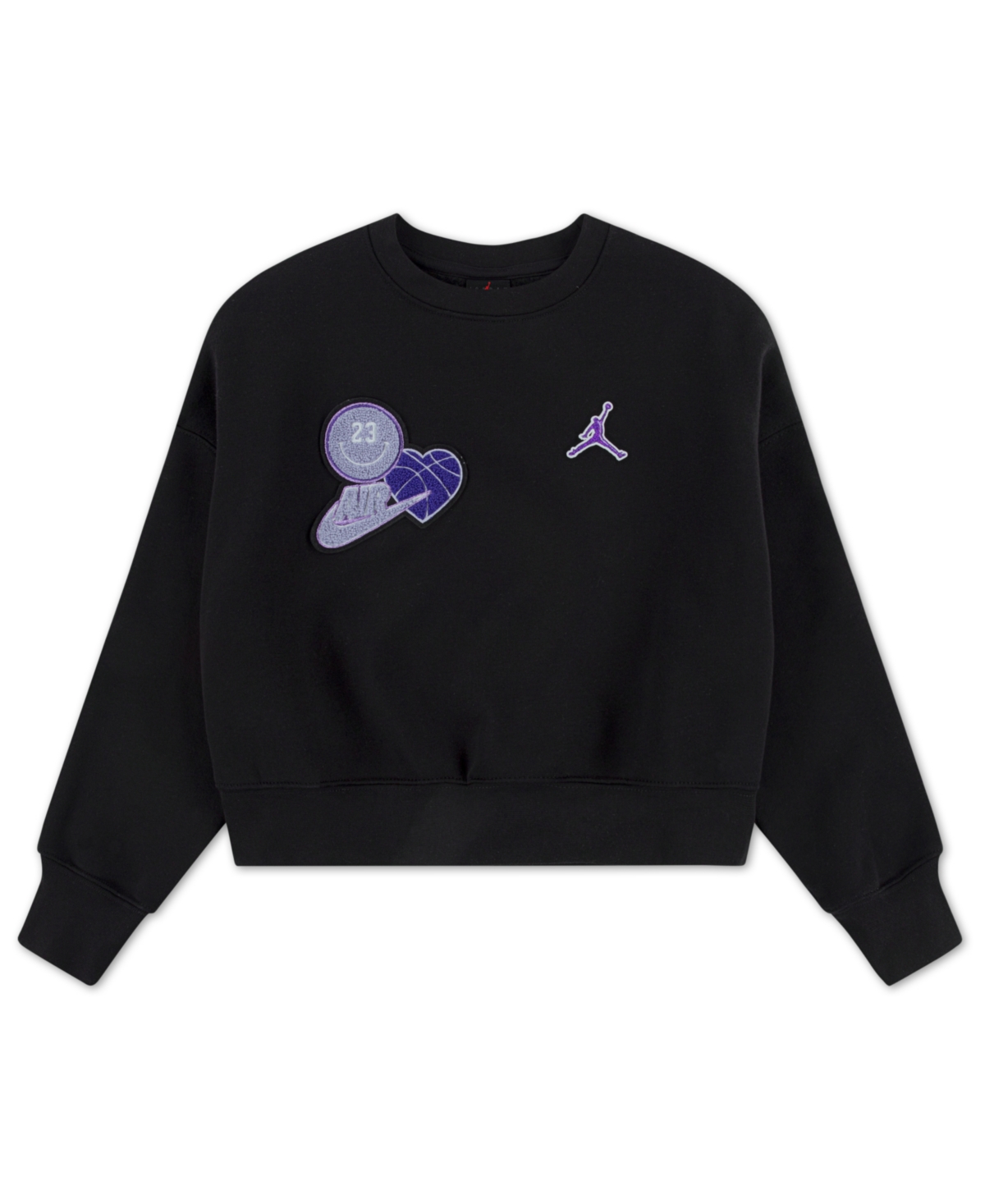 Click here for Jordan Girls S-xl Fleece Crewneck Ribbed Trim Swea... prices