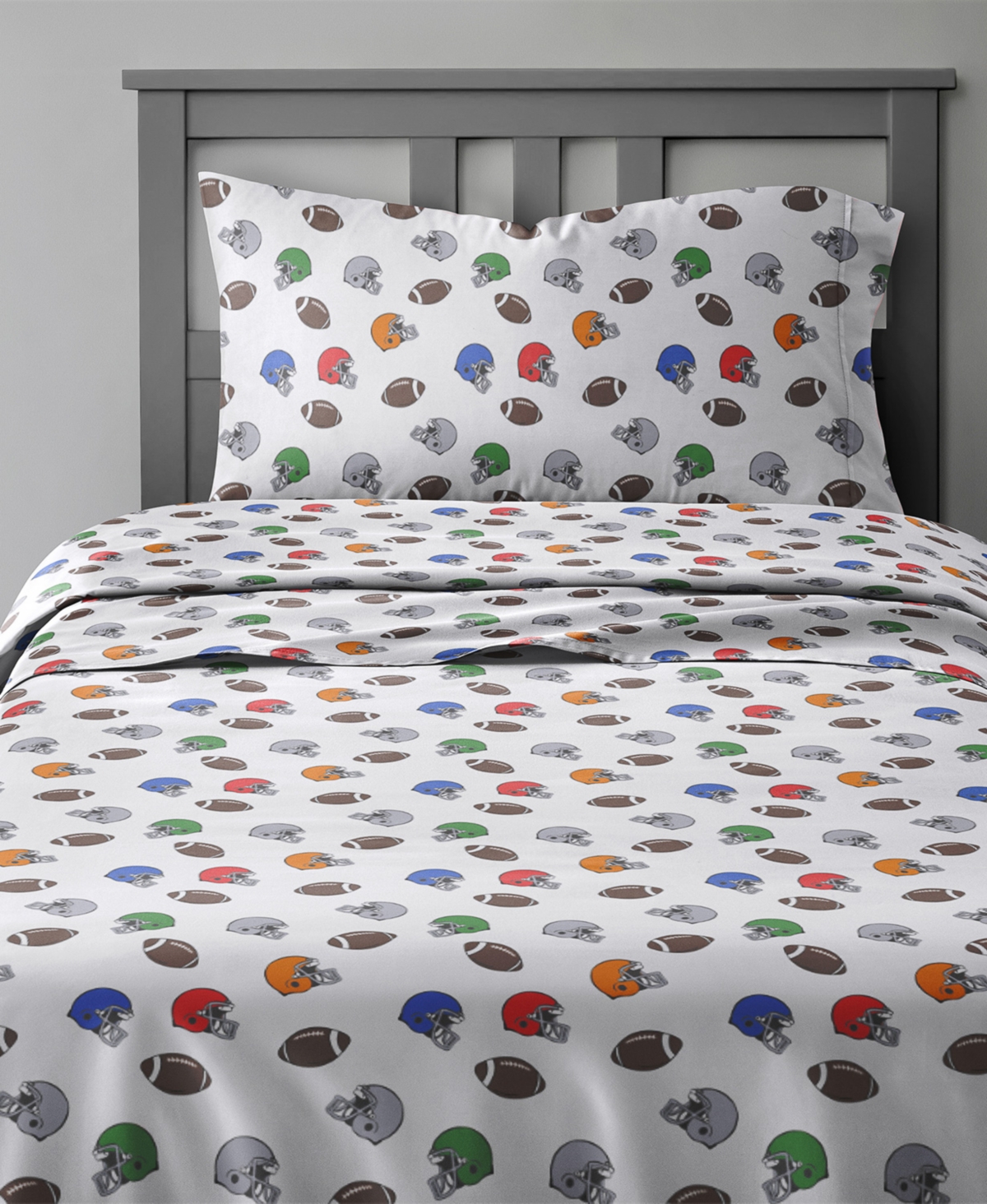 Click here for Kids 3 Piece Microfiber Sheet Set - Twin - Footbal... prices
