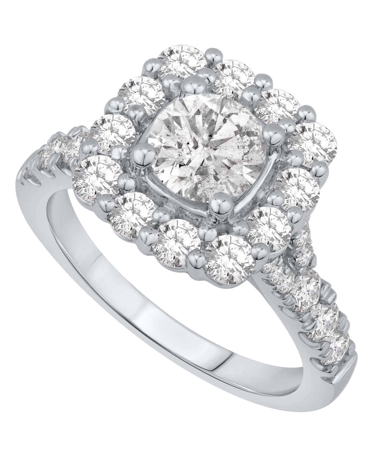 Click here for Macys Diamond Halo Engagement Ring (2-1/2 ct. t.w.... prices