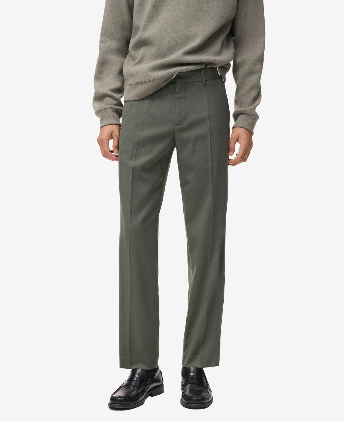 Click here for Mango Mens Regular-Fit Pleated Pants - Dark Green prices