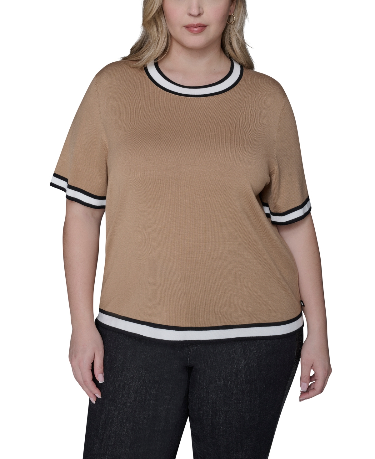 Click here for Karl Lagerfeld Paris Plus Size Crewneck Short-Slee... prices