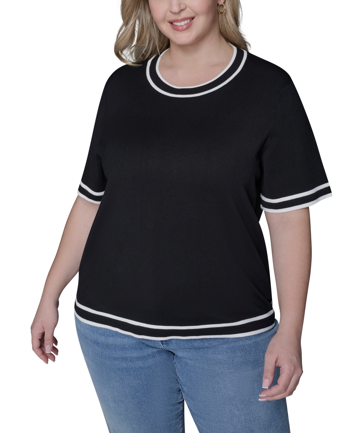 Click here for Karl Lagerfeld Paris Plus Size Crewneck Short-Slee... prices