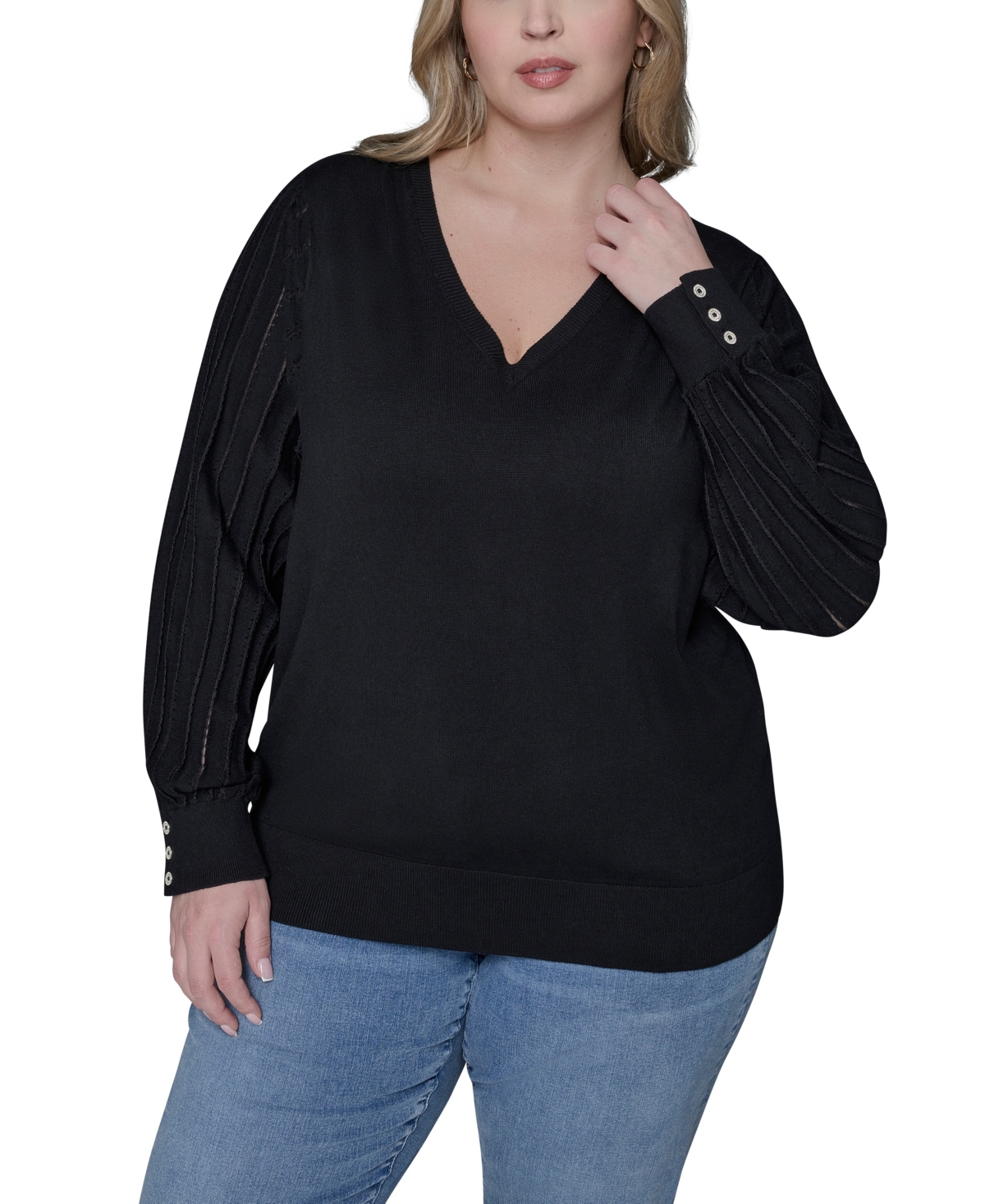 Click here for Karl Lagerfeld Paris Plus Size V-Neck Long-Sleeve... prices