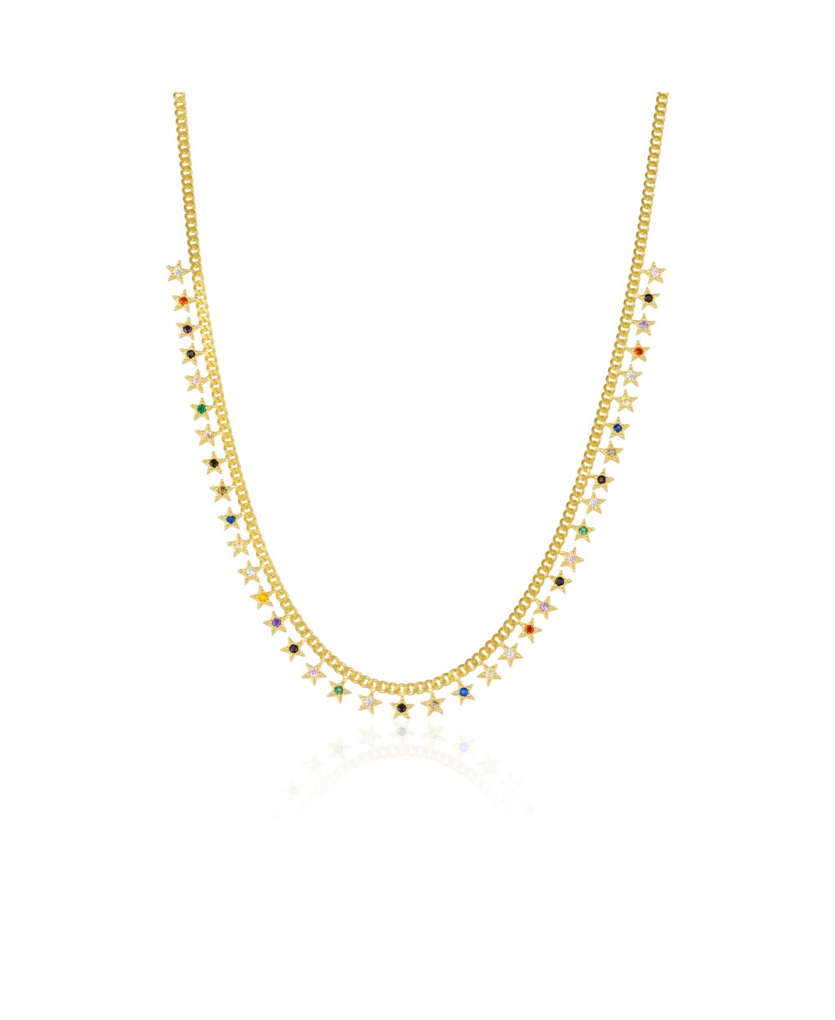 Click here for Spero London Rainbow Multiple Star Station Necklac... prices