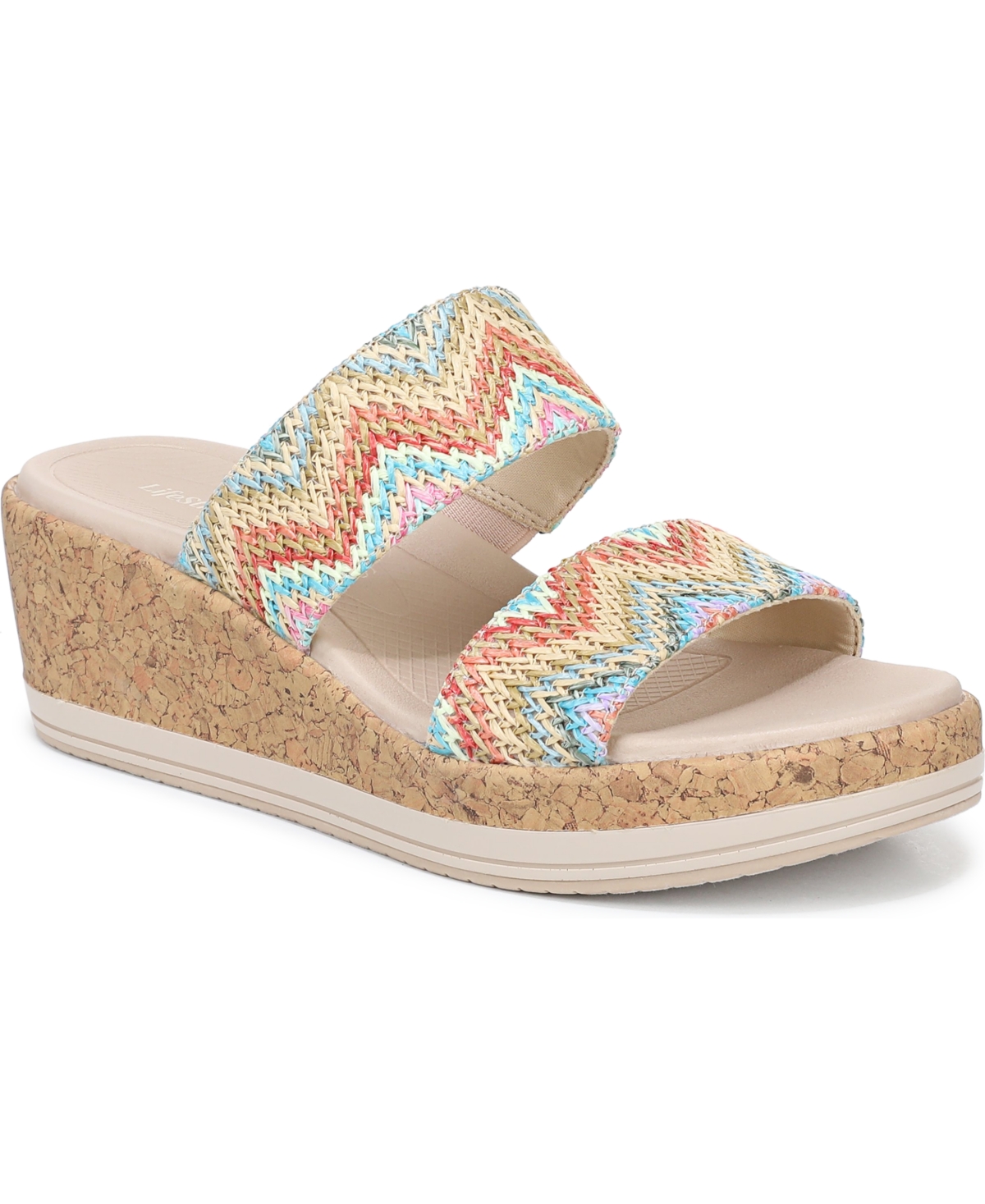 Click here for LifeStride Womens Resort Slide Wedge Sandals - Blu... prices