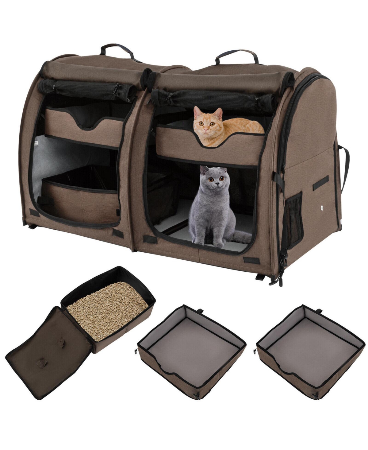 Click here for Skonyon Double Compartment Pet Carrier with 2 Remo... prices
