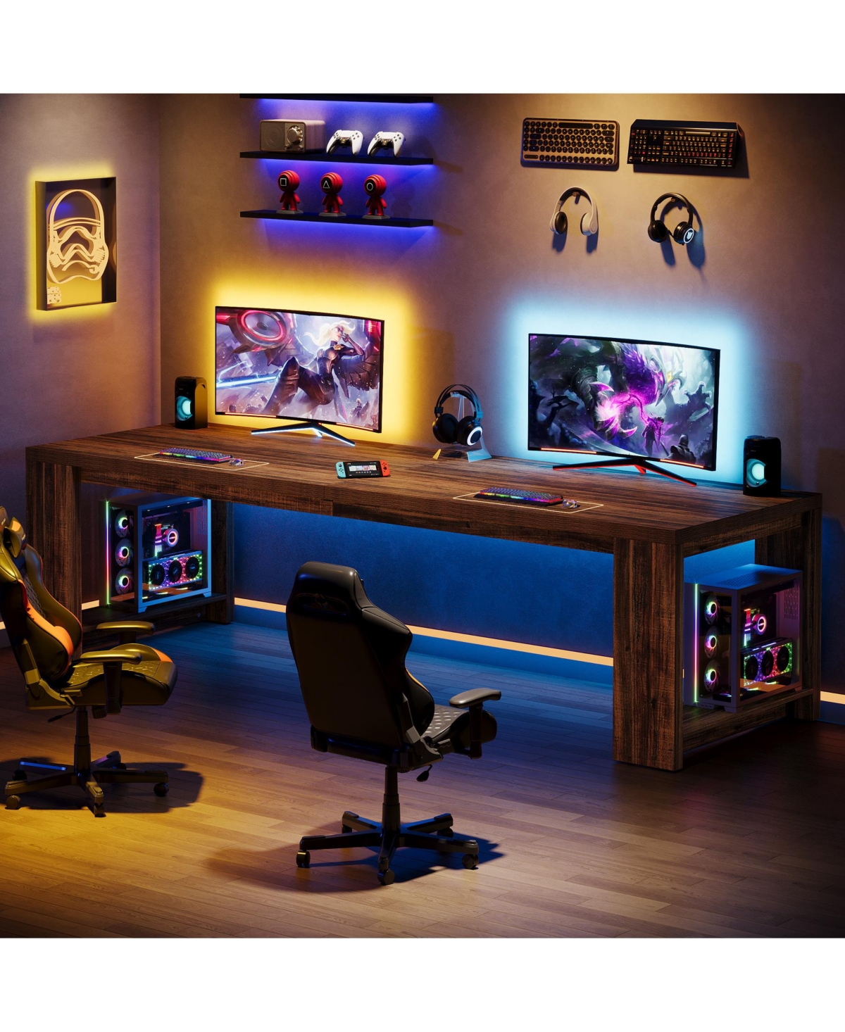 Click here for Tribesigns Two Person Desk Gaming Table  86.6 Inch... prices