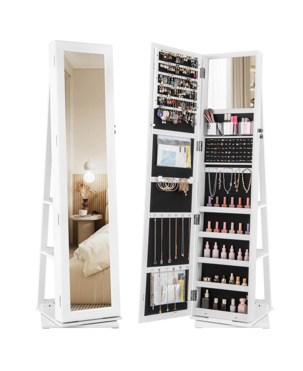 Click here for 360° Swivel Jewelry Armoire with Full-Length... prices