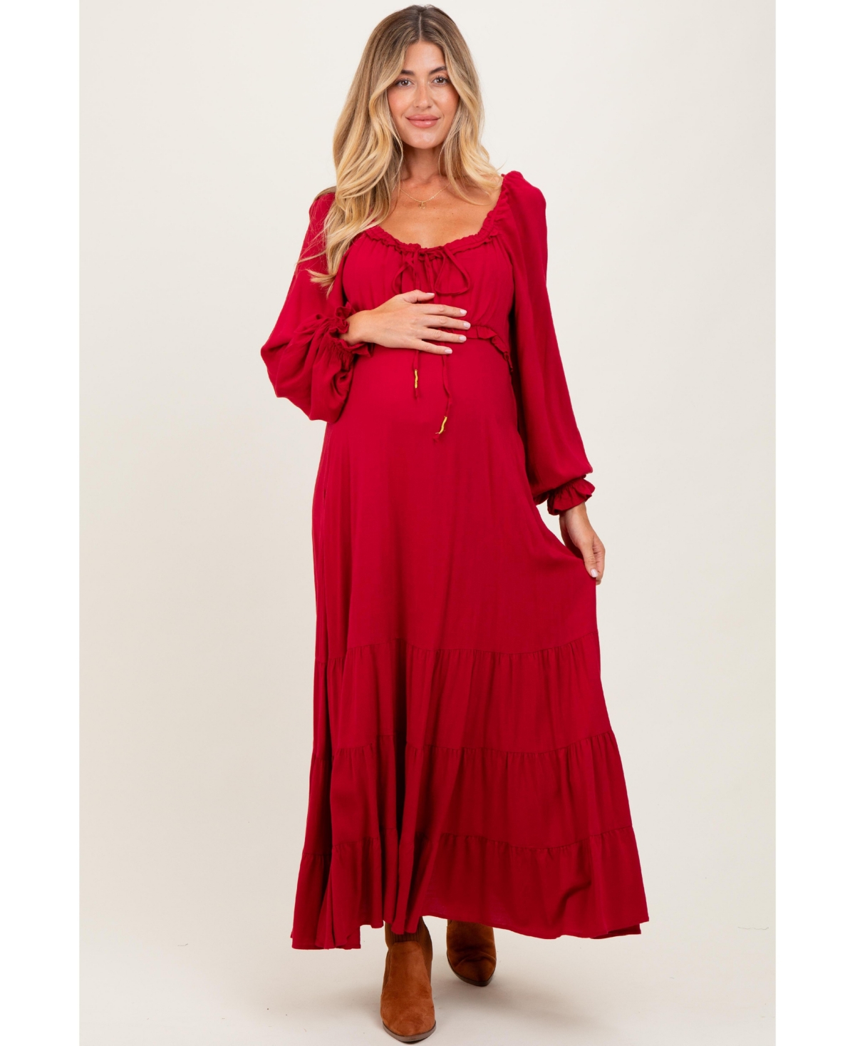 Click here for Pinkblush Maternity Motherhood Ruffled Fit-and-Fla... prices