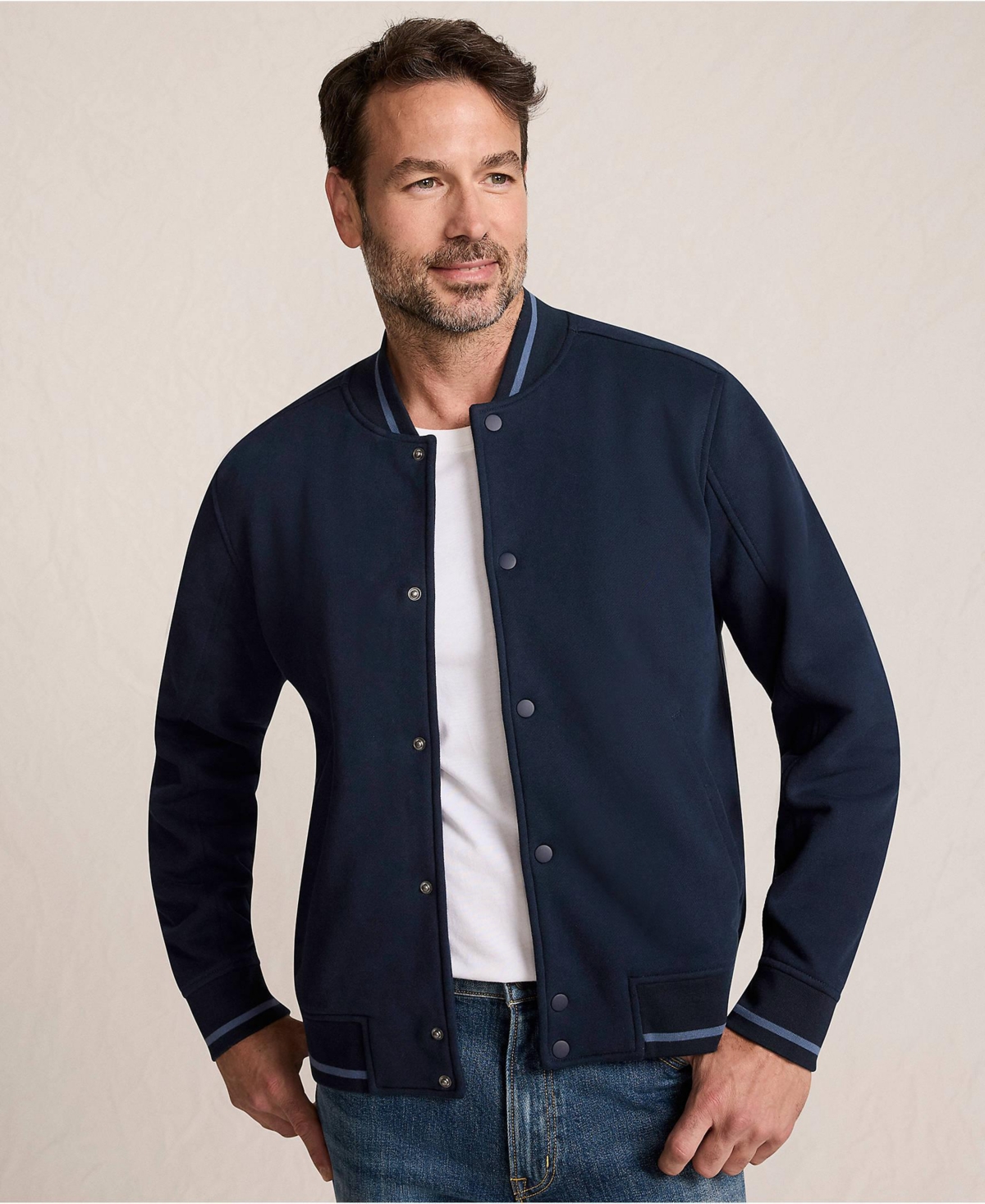 Click here for Lands End Mens Serious Sweats Bomber - Radiant nav... prices