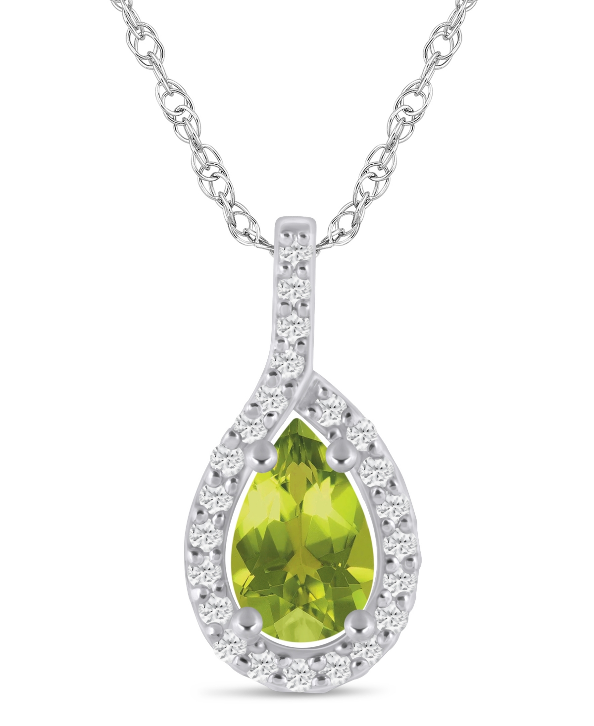 Click here for Macys Gemstone and Diamond Halo Pendant Necklace (... prices