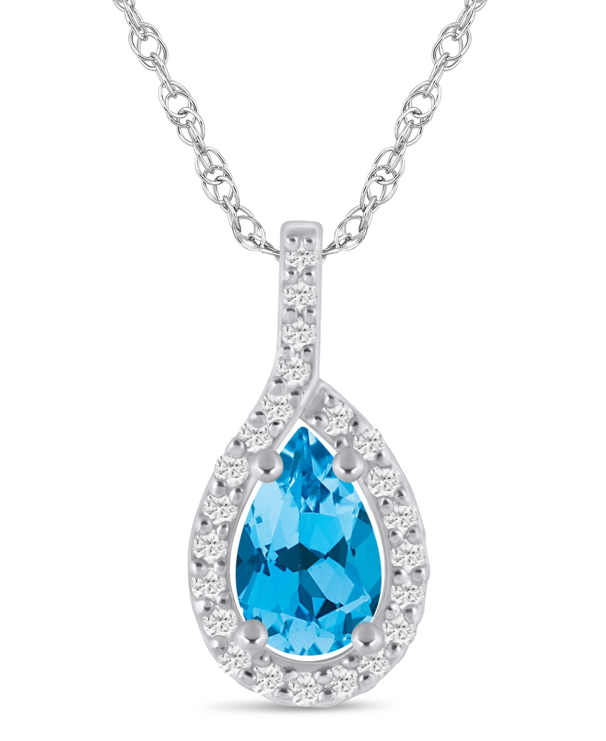 Click here for Macys Gemstone and Diamond Halo Pendant Necklace (... prices