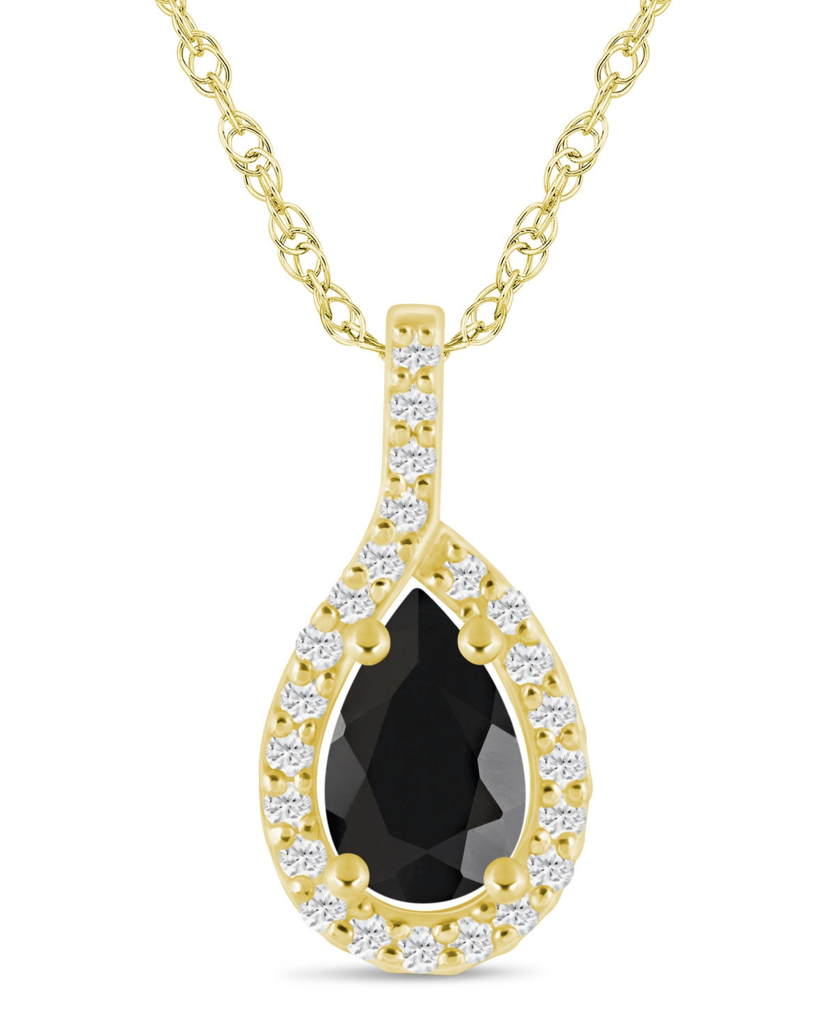 Click here for Macys Gemstone and Diamond Halo Pendant Necklace (... prices