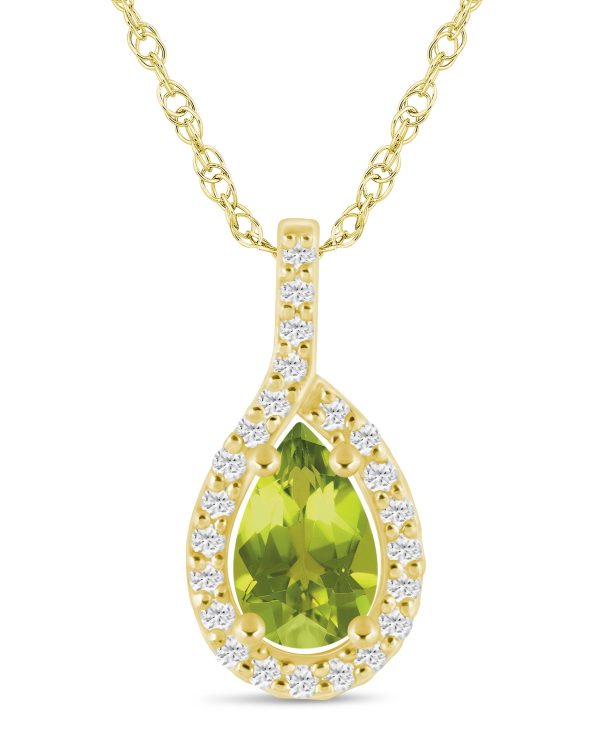 Click here for Macys Gemstone and Diamond Halo Pendant Necklace (... prices