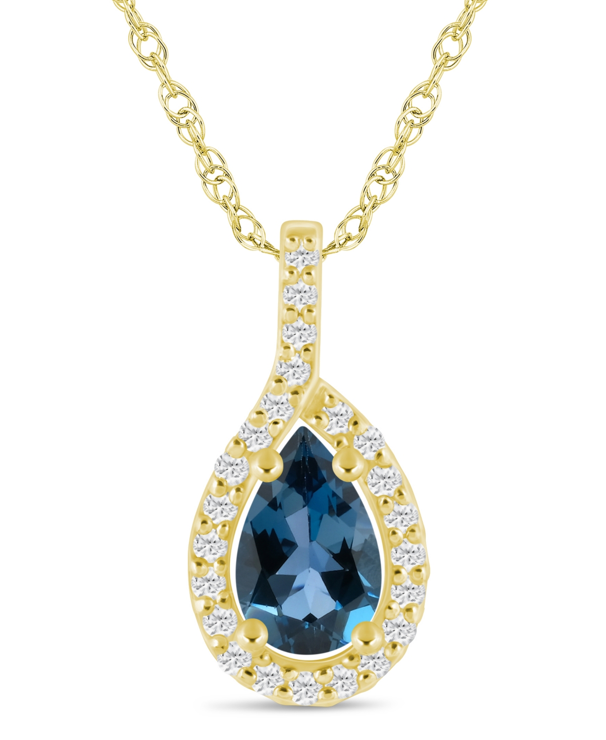 Click here for Macys Gemstone and Diamond Halo Pendant Necklace (... prices