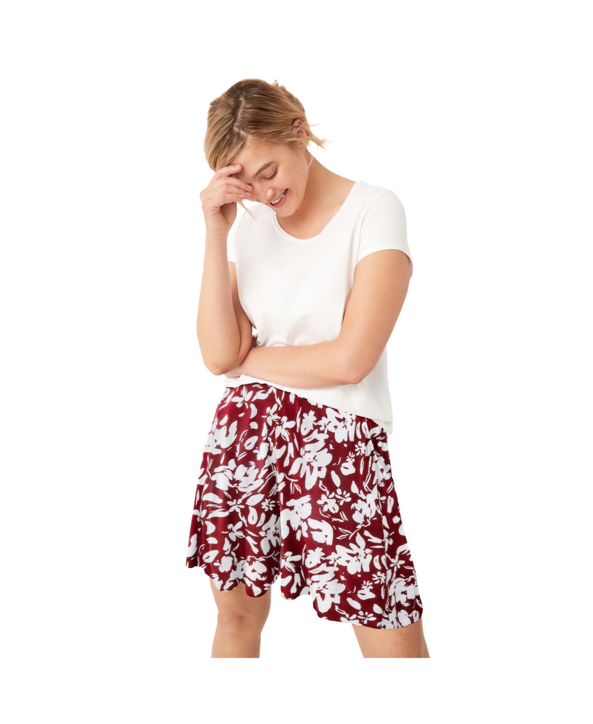 Click here for ellos Womens Flowy Shorts - Fresh pomegranate prin... prices