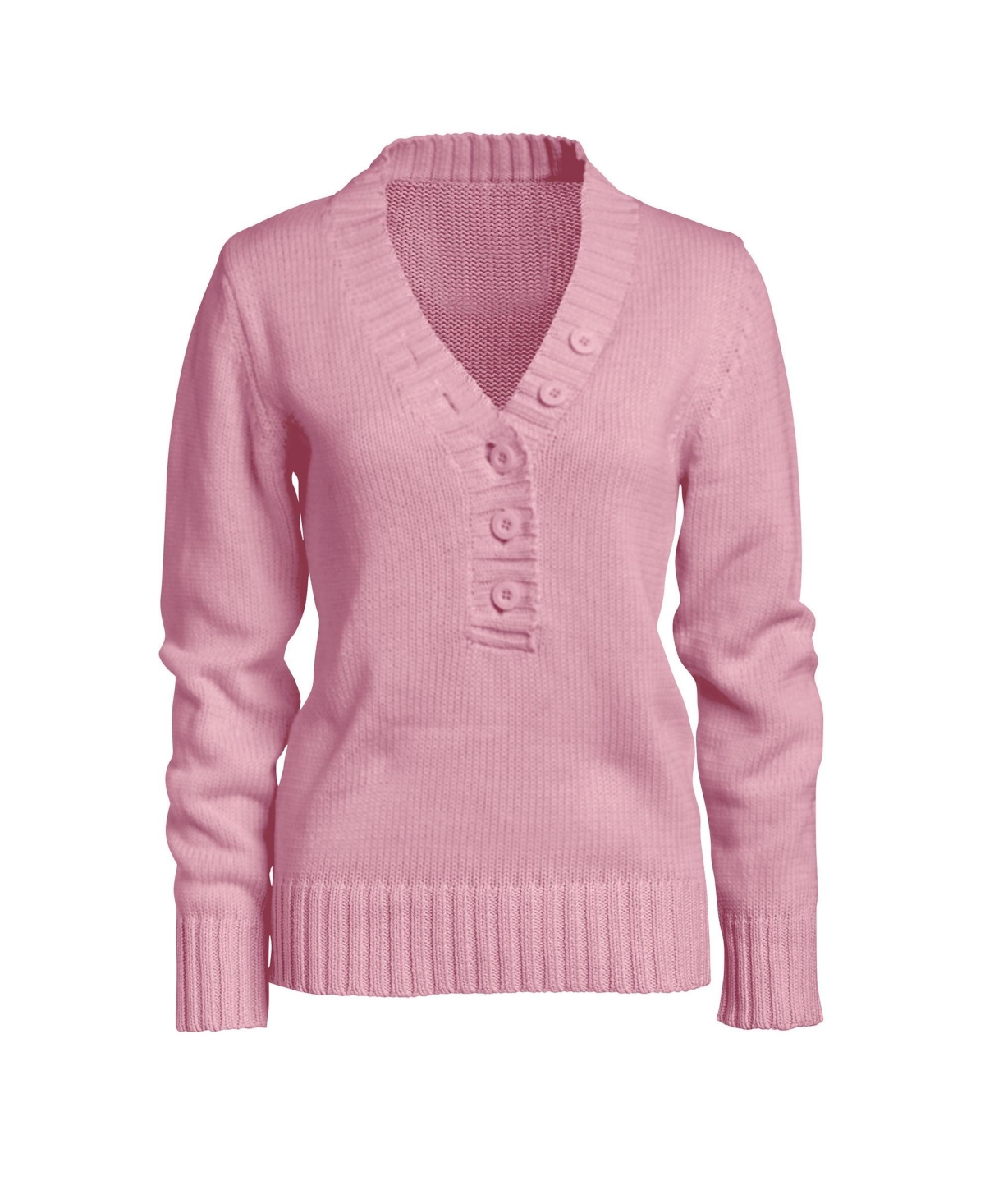 Click here for ellos Plus size Womens Button Y-Neck Sweater - Dus... prices